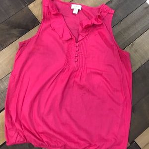 LOFT | Tops | Banded Bottom Cute Pink Tank | Poshmark